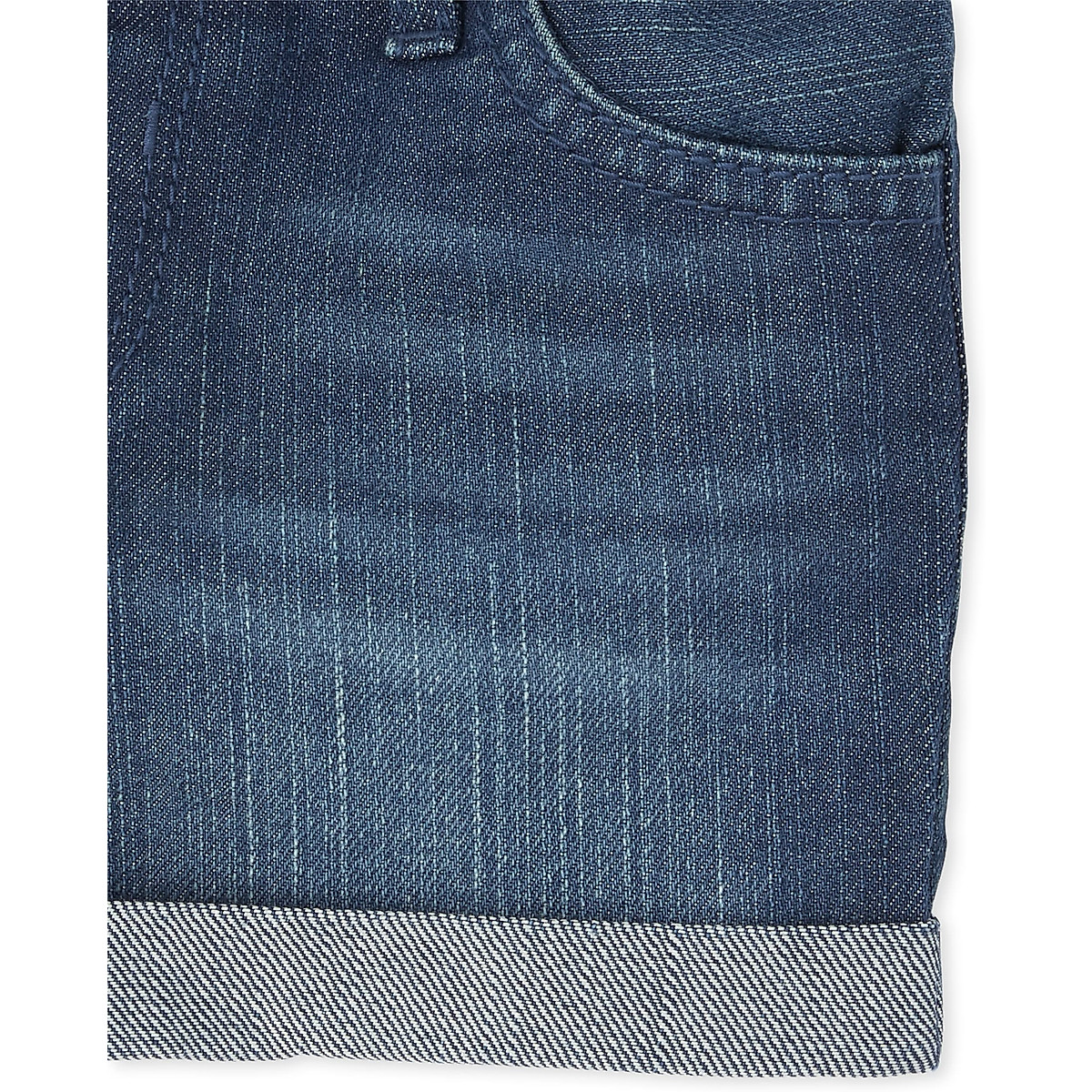 The Children's Place Baby Toddler Girls Denim Shortie Shorts, Peyton Wash, 12-18 Months