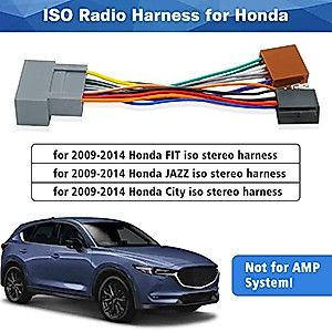 Fiegromech ISO Car Stereo Radio Wiring Harness Cable Replacement for Honda CRV Civic FIT Jazz Odyssey Acura Radio Harness Adapter