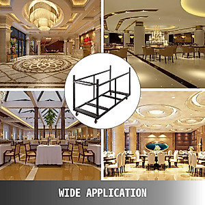 Happybuy Chair and Table Dolly Folding Table Cart Table Cart with Heavy Duty Steel Folding Table Storage Rack Table Trolley Desk Dolly Folding Chair Dolly for Party 12 Tables Capacity