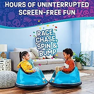 Flybar FunPark 6V Bumper Car for Toddlers, Electric Toddler Ride On Toys for Kids, Baby, Ages 1.5-4 Years, LED Lights, 360 Degree Spin, Supports up to 66 pounds (No Remote), Large, 6v Pink/Purple