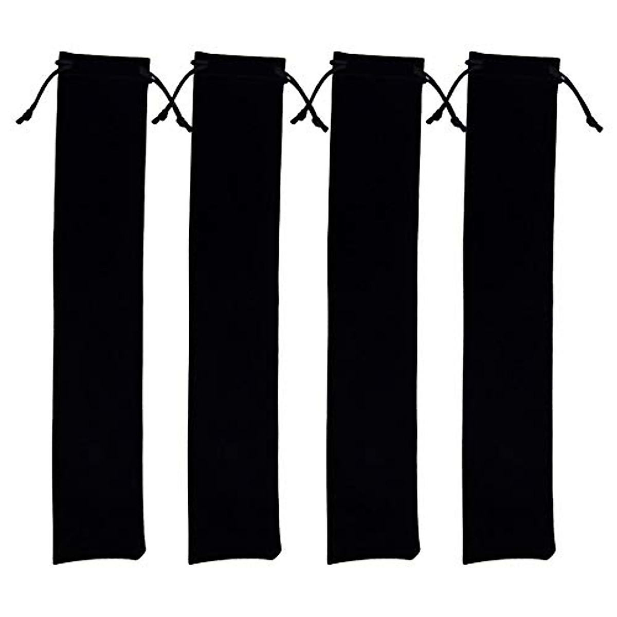 Amajiji Large Rave Folding Hand Fan Bag, Black Fabric Sleeve Hand Fan Protector Pouch Pocket Fan Bag Gifts Bag (4PCS)