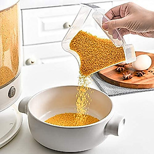 HJSQ Rice Dispenser 22LB Food Dispenser 6-Grid Rotating Rice Storage Container, Rice Bucket with Measuring Cup Dry Grain Food Storage box