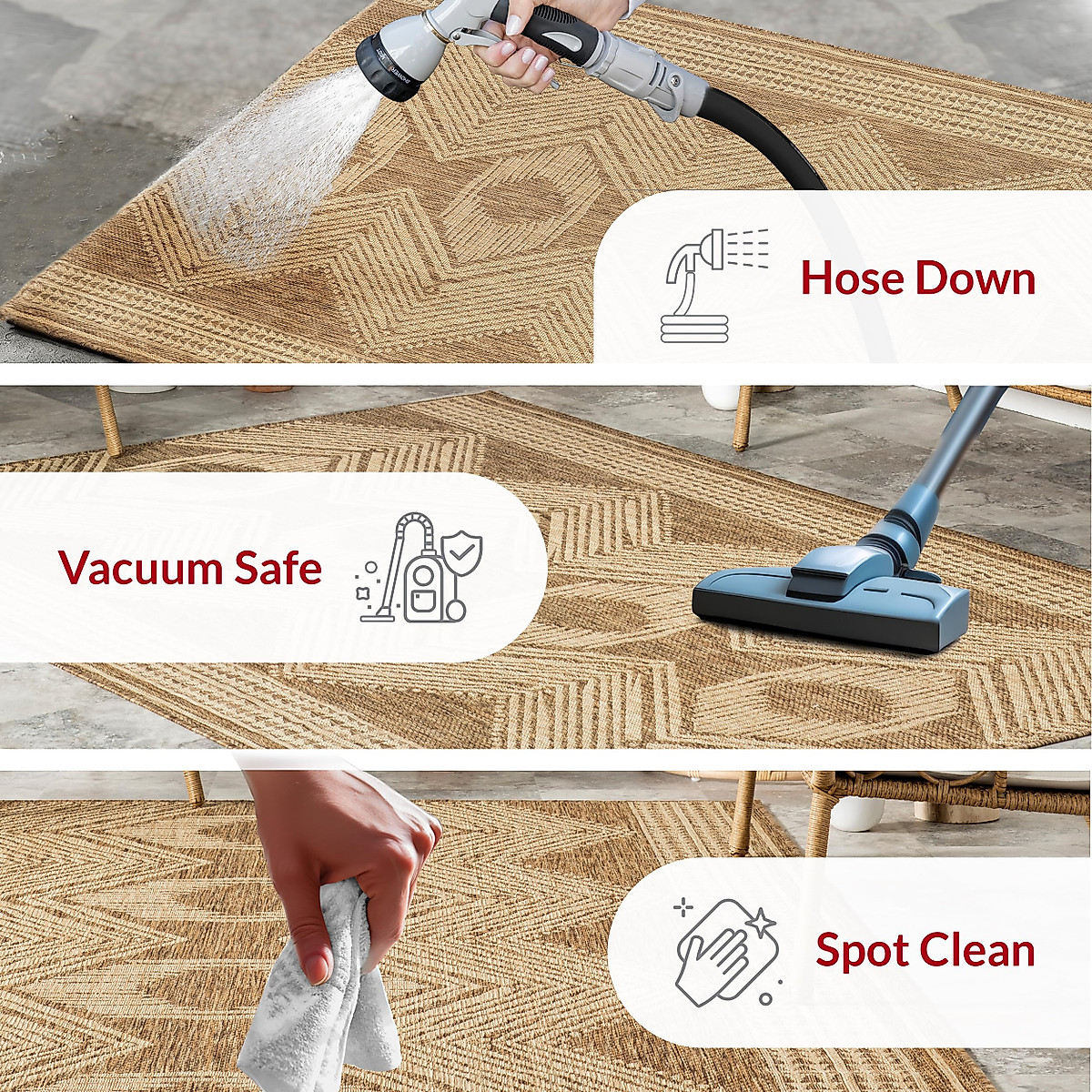 nuLOOM Ranya Tribal Indoor/Outdoor Area Rug, 4x5, Light Brown