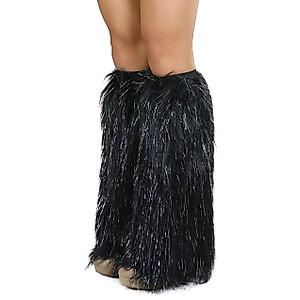 ToBeInStyle Women's Glitter Rave Leg Warmers - Black/Silver - OS