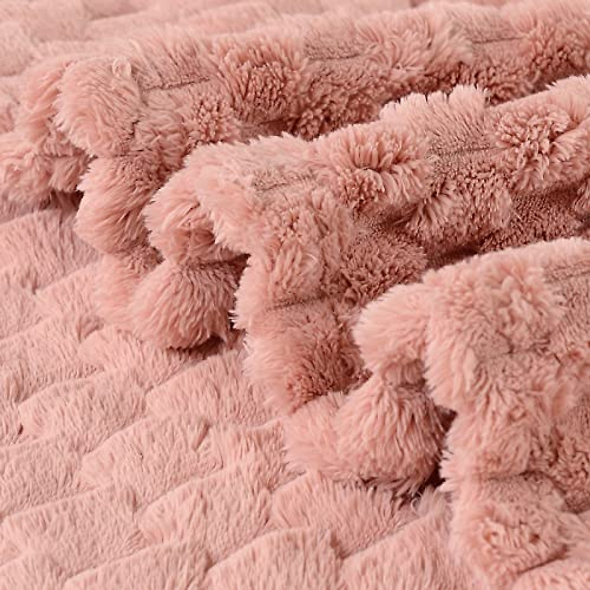 FY FIBER HOUSE Fleece Throw Blanket for Couch 300GMS Super Soft Plush Fuzzy Blankets Lap Blanket for Office Sofa, 50x60 Inches, Pink