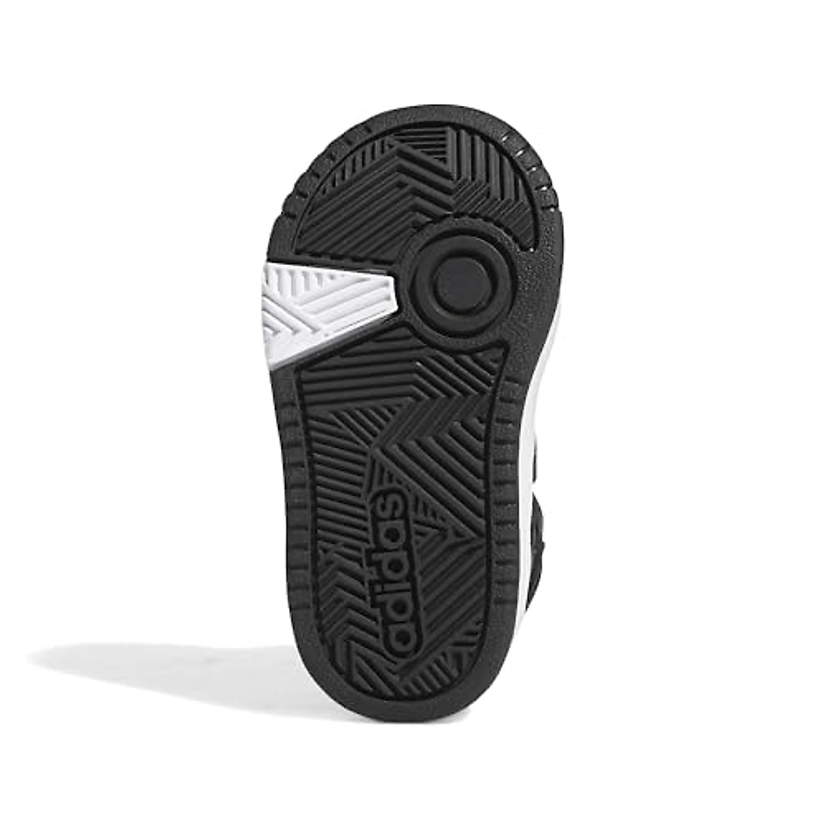 adidas Hoops 3.0 Basketball Shoe, Core Black/White/Grey, 2 US Unisex Little Kid