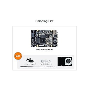 Firefly ROC-RK3588S-PC 8K AI Rockchip RK3588S Single Board Computer 8GB RAM LPDDR4 &64GB eMMC Storage Support Android 12.0 & Linux for AIoT Cloud Server