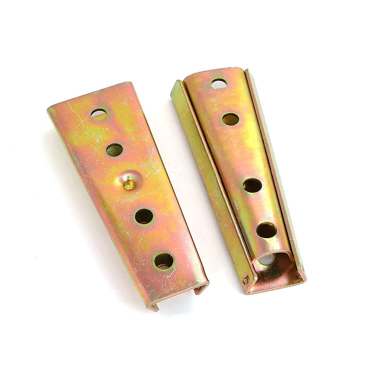 heyous 2 Sets 120x47mm Metal Color Zinc Sectional Sofa Interlocking Connector Bed Parts Heavy Duty Interlocking Hangers Furniture Connector Bed Replacement Parts