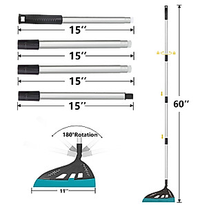 Hli Magic Broom Sweeper, Multifunction Silicone Broom, Household Squeegee Broom for Floor Cleaning, Bathroom, pet Hair, Blue Dog Broom Brush Set (Light Grey)