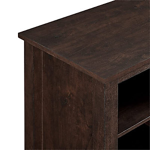 BOWERY HILL 58" Minimal Farmhouse Electric Fireplace TV Stand Console Rustic Wood Entertainment Center with Storage, for TV's up to 64", in Brown