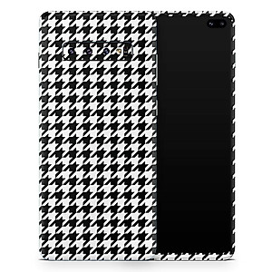 DesignSkinz Black and White Houndstooth Pattern Protective Vinyl Decal Wrap Skin Cover Compatible with The Samsung Galaxy S20 (Screen Trim & Back Glass Skin)