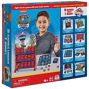 Spin Master Games PAW Patrol, Games HQ Board Games for Kids Checkers Tic Tac Toe Memory Match Bingo Go Fish Card Games PAW Patrol Toys, for Preschoolers Ages 4 and up