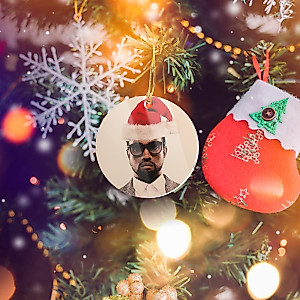 Round Ornament Christmas Decoration Kanye Home Decor Acrylic West Gift Home Decor Circle X-mas Xmas Gift Christmas for Holiday and Events