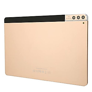 Zyyini 10 Inch Tablet, Tablet PC 100-240V Gold 12GB RAM 128GB ROM for Reading for Android 11.0 (US Plug)