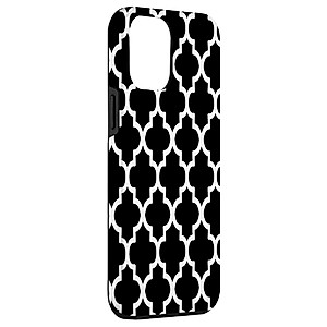iPhone 13 Pro Max Quatrefoil Pattern White Case