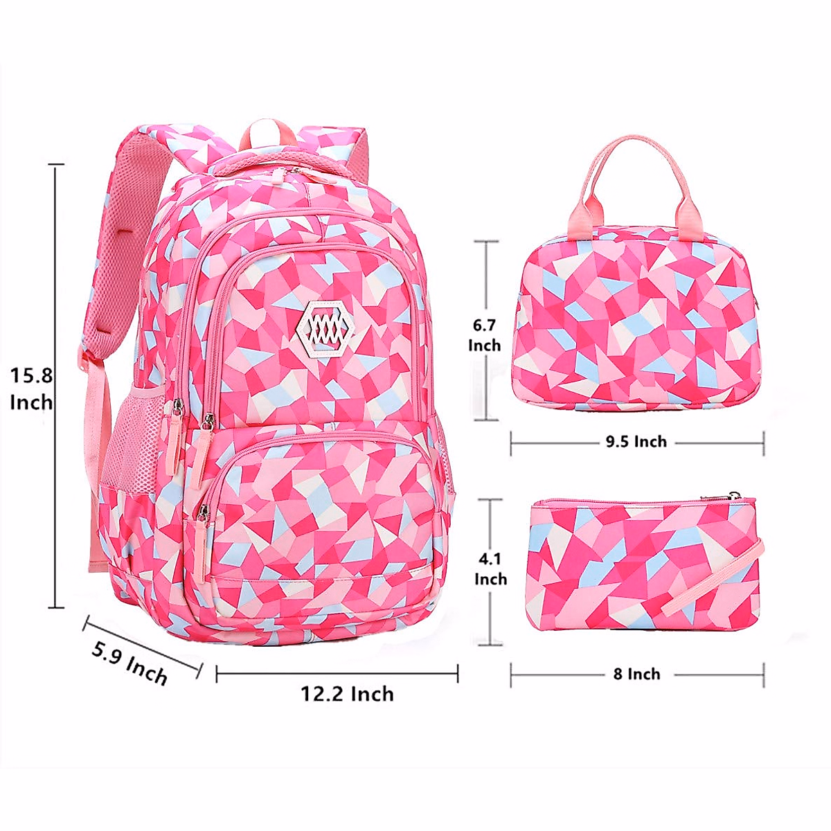 Ladyzone Camo School Backpack Lightweight Schoolbag Travel Camp Outdoor Daypack (Style-A Rosy)