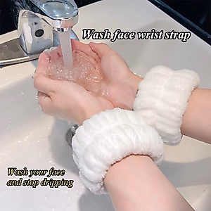 6 PCS Face Washing Wristbands for Washing Face Microfiber Wrist Wash Band Towel, Reusable Sweatband Makeup Skincare Yoga Sports Prevent Liquids Spilling Down Arms for Women Girls