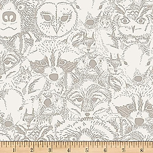 Art Gallery Fabrics Art Gallery Indian Summer Menagerie Timberwolf Fabric, Beige