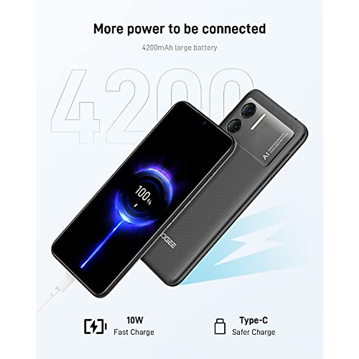 DOOGEE Unlocked Android Phone 2023, X98 PRO 9GB+64GB Android 12 Cell Phones, Helio G25 Octa Core, Dual 4G Phones Unlocked, 6.5" FHD+ Display Smartphone, 4200mAh, Face ID, T-Mobile, US Version