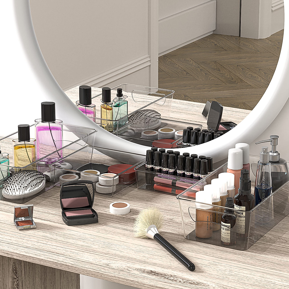 SimpleHouseware Freezer Organizer Storage Bins, Clear, Set of 8