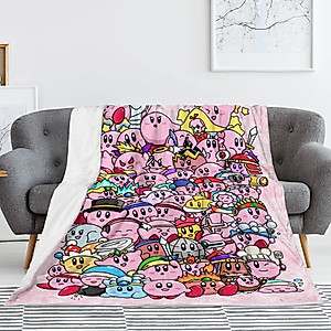 QUZtww-Kirby Blanket Fuzzy Soft Micro Fleece Ultra Fuzzy Blanket for Office Sofa Bed Living Room Warm Lightweight 50 x 40 in Pink