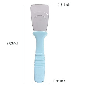 Fridge Freezer De-Icer Ice Scraper，Icebox Ice Scraper, Freezer Stainless Steel Deice Shovel Refrigerator Deicer Home Cleaning Gadget Ice Shovel Defrosting Shovel，Defrosting Scraper Gadgets （Blue
