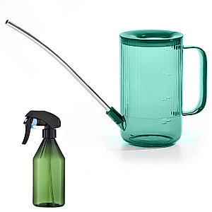 Tennedriv Green Watering Can for Indoor Plants with Long Spout, Water Spray Bottle for Plants, Plant Mister Spray Bottle
