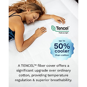 ViscoSoft 4 Inch Pillow Top Memory Foam Mattress Topper Queen - Cooling Hybrid Lux Dual Layer Mattress Pad - CertiPur-US Certified