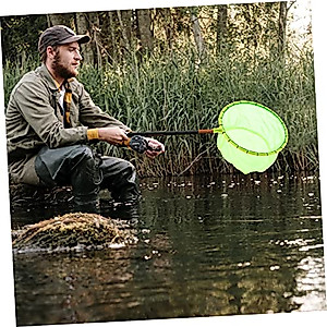 Tools 1pc Without Freshwater Mesh Green Bait Catcher Dip Fishing Saltwater Pouch Pole Net Accessory Head Bag Replacement Removable for Supplies Cm Handle Fluorescent Fishing Tool