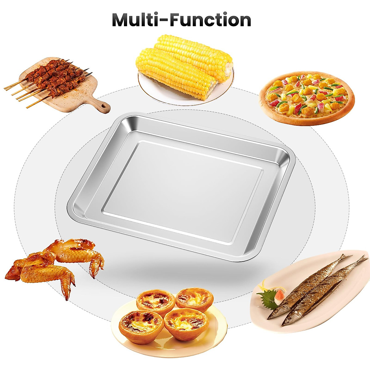 Stainless Steel Baking Tray Pan Compatible with Cuisinart Toaster Oven Tray,Suitable for Cuisinart Air Fryer TOA-060 and TOA-065 (For TOA-60/65-12.4" L x 10.71" W x 0.67" H)