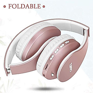 TUINYO Bluetooth Headphones Wireless, Over Ear Stereo Wireless Headset 35H Playtime with deep bass, Soft Memory-Protein Earmuffs, Built-in Mic Wired Mode PC/Cell Phones/TV