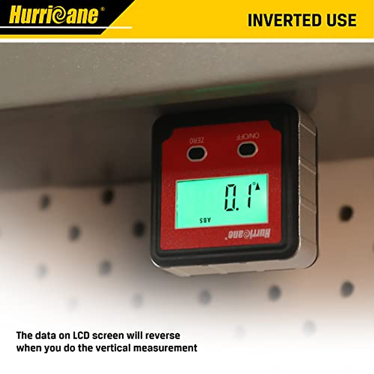 HURRICANE Digital Level Box and Angle Finder, Magnetic Digital Angle Gauge, Protractor Inclinometer Aluminum Framework with Magnet, Measures 0-90 Degree Ranges, 4 X 90 Degree
