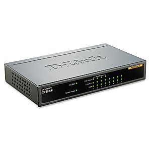 D-Link Fast Ethernet Switch, 8 Port Unmanaged w/ 4 PoE Ports (802.3AF) Desktop Network Internet 10/100 Plug n Play (DES-1008PA)