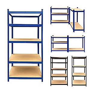 Shelving Units for Storage, Garage Shelving Units, 5 Tier Heavy Duty Metal Kitchen Shelves Utility Racking Unit, Office Storage Shelves, 875kg Capacity Shed Storage, Greenhouse Shelving, 39"x20"x77"
