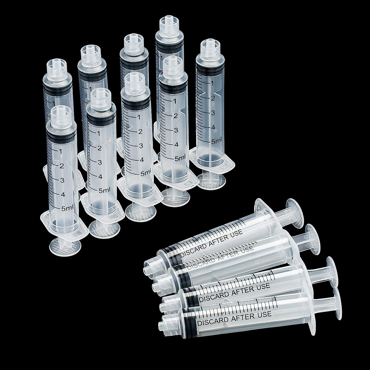 TecUnite 20 Pack Syringe Without Needle, Plastic Curved Syringes for Epoxy Resin, Craft, Feeding Pets Animals, Oil or Glue Applicator(5 ML)