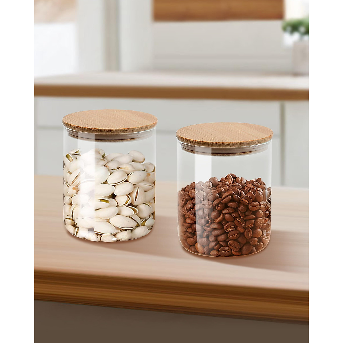 BSDPREF 27oz Glass Food Storage Jars Set of 1, Glass Storage Jars with Airtight Lids Pantry Organization Jar, Spice Jar, Blooming Tea, Coffee and Sugar Container, Small Canister Set for Kitchen