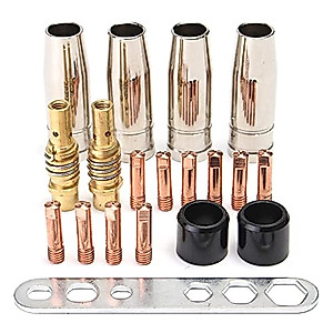 SXOPU 19Pcs Welding Torch Nozzle Part Kit Conical Nozzle Sleeve Rod Tool Set Fit For Binzel 15Ak Welder Accessories Welding nozzles