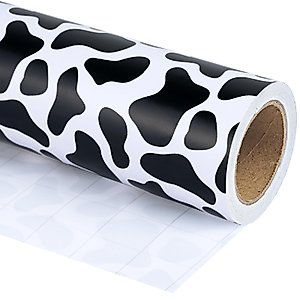 WRAPAHOLIC Wrapping Paper Roll - Mini Roll - 17 Inch X 33 Feet - Cow Prints Design, Perfect for Wedding, Birthday, Holiday, Baby Shower