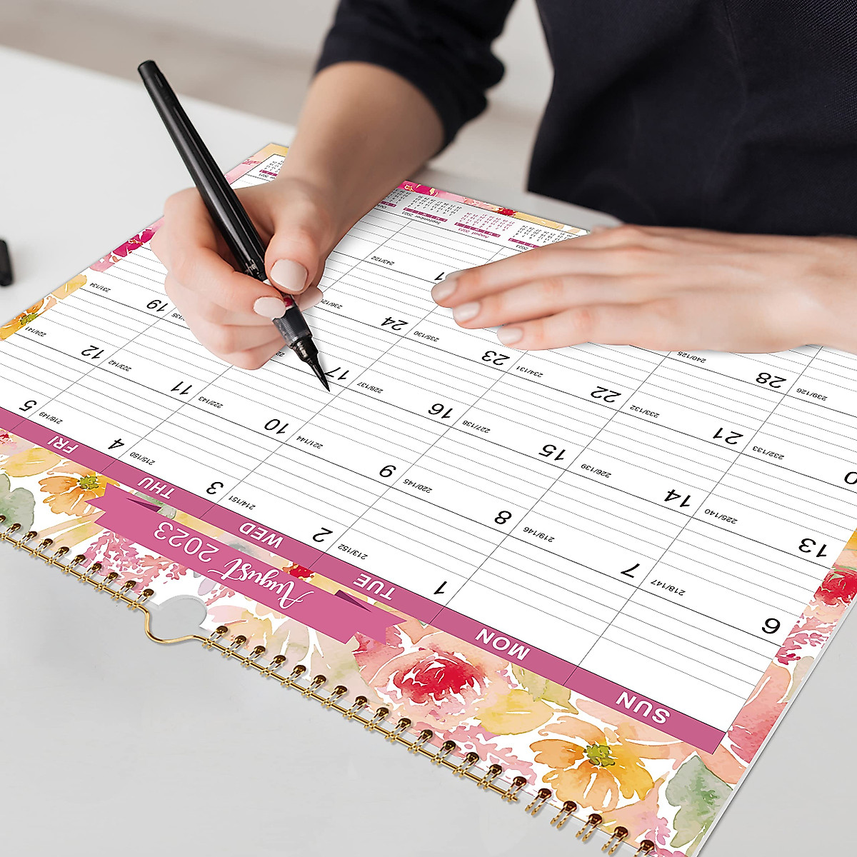 2023-2024 Calendar - Wall Calendar 2023-2024 from January 2023 - June 2024 with Julian Dates, 15" x 11.5", Two-Wire Binding, Ruled Blocks Perfect for Planning and Organizing for Home or Office