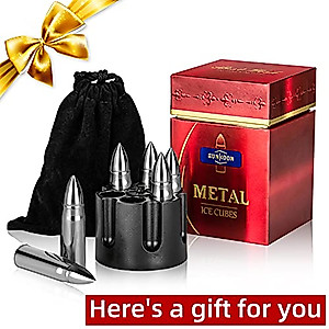 for Dad Men, Stainless Steel Whiskey Stone 6XL, Unique Christmas Birthday Stocking Stuffers Gift Ideas for Father Him, Chilling Ice Cubes Box Cool Gadgets Boyfriend Husband