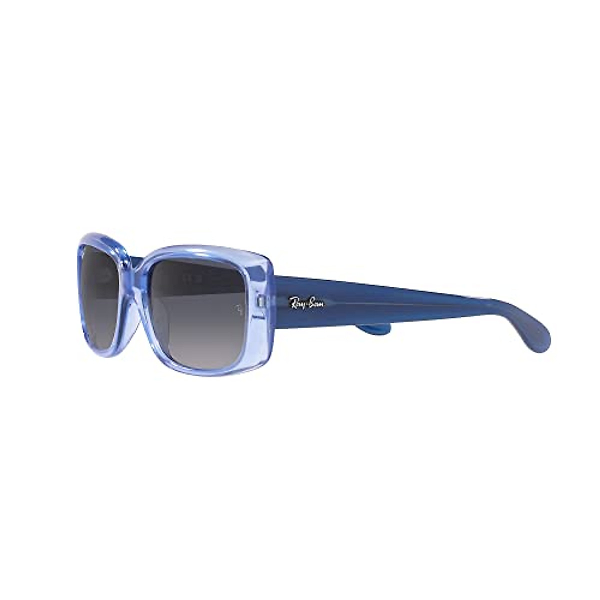 Ray-Ban Women's RB4389 Square Sunglasses, Transparent Light Violet/Blue Gradient Polarized, 55 mm