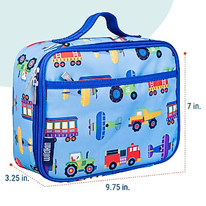 Wildkin Kids Insulated Lunch Box Bag for Boys and Girls, Perfect Size for Packing Hot or Cold Snacks for School and Travel, Mom's Choice Award Winner (Trains, Planes & Trucks)