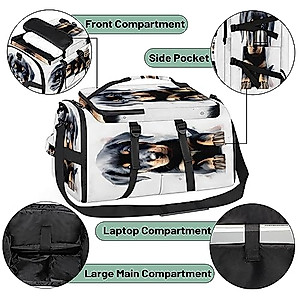 Dog Cute Rottweiler Gym Duffle Bag for Traveling Sports Tote Gym Bag with Shoes Compartment Water-resistant Workout Bag Weekender Bag Backpack for Men Women