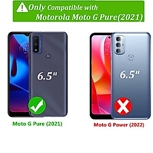 KRHGEIK Designed for Moto G Pure Phone Case Wallet,Women Butterfly Embossed PU Leather Protective Case with Kickstand Card Holder Slots Wrist Strap Flip Cover for Motorola Moto G Pure(Purple)