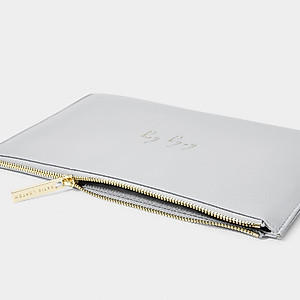 KATIE LOXTON Baby Boy Womens Vegan Leather Slip Pocket Clutch Perfect Pouch Blue