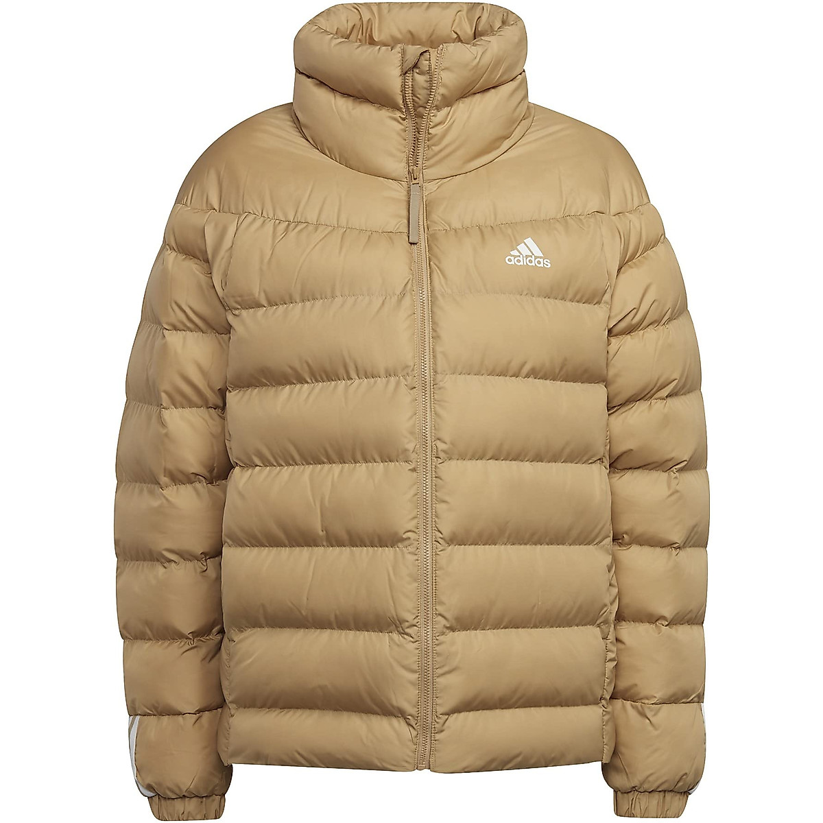 adidas womens Itavic 3-Stripes Midweight Hooded Jacket Beige Tone Medium