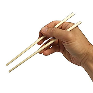 KingSeal 8 Inch Natural Poplar Wood Chopsticks, Indiv. Wrapped in Paper Sleeve, Bulk Pack - 80 Pairs (2 Packs of 40 Pairs)