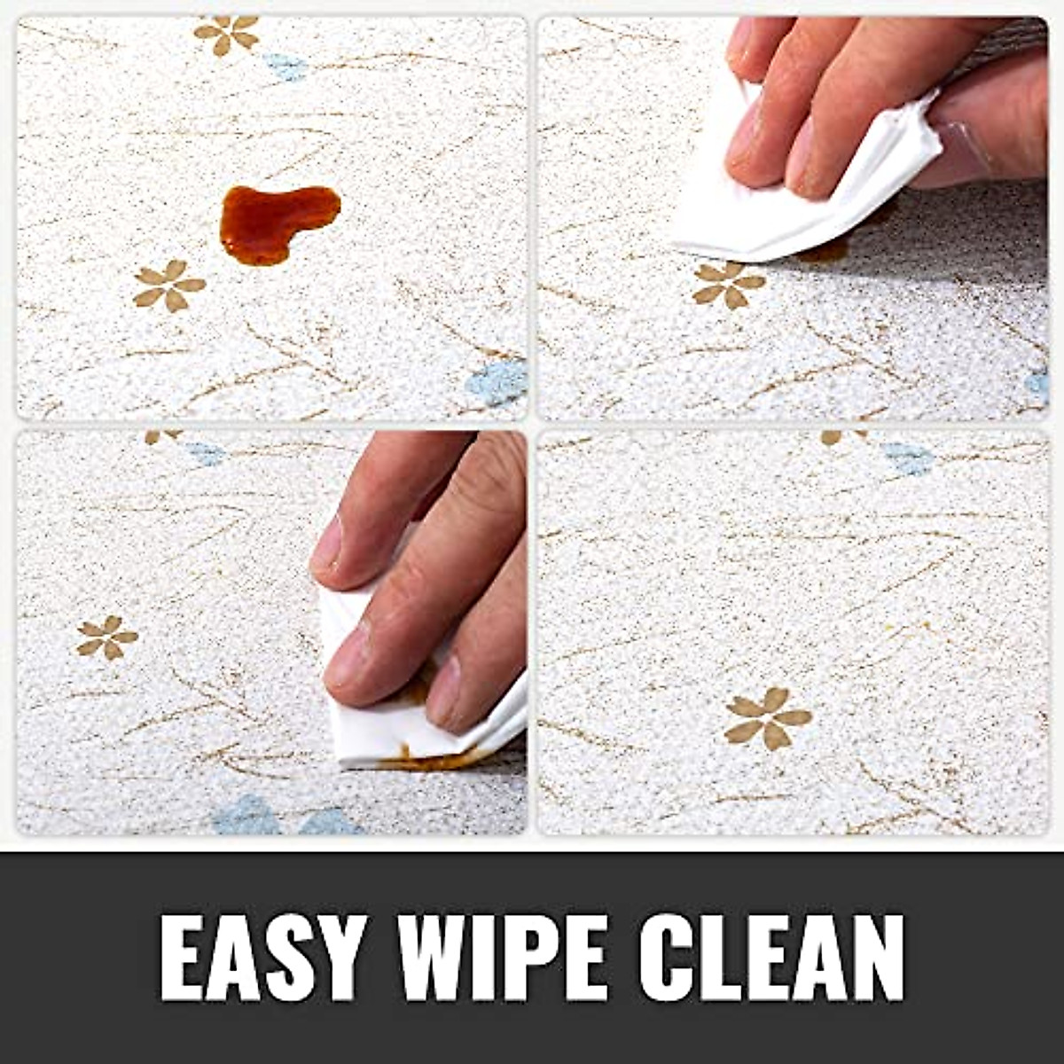 Ray Star Shelf Liner, 12in x 10FT Non Adhesive Floral Cabinet Liner for Pantry Refrigerator Drawer, Strong Grip Non Slip Waterproof Easy Trim, Durable Shelf Liners for Kitchen Cabinets Organization