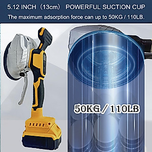 Tile Vibration Tool for Dewalt 20V Battery, Handheld Tile Tools Max 25000r/Min, 150W Tile Suction Cup Tool with 8 Speed, Suction Cup, Digital Display for Floor Tile Wall (For Dewalt)