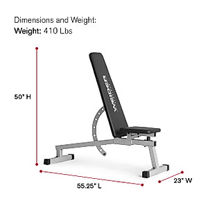 Weider Platinum Utility Bench & Squat Rack, Black
